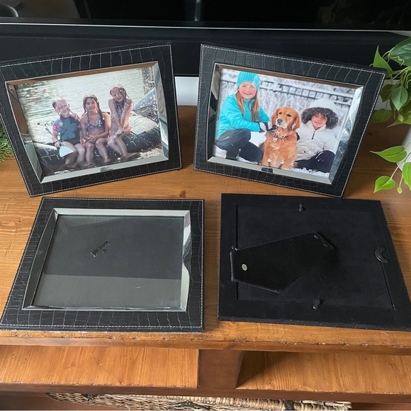 Accents | 2 Pack 8x1 Picture Frames Black Crocodil Pattern With Shiny ...